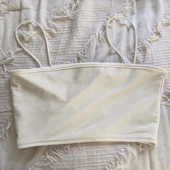 Adika | Tops | White Thin Strap Crop Top | Poshmark